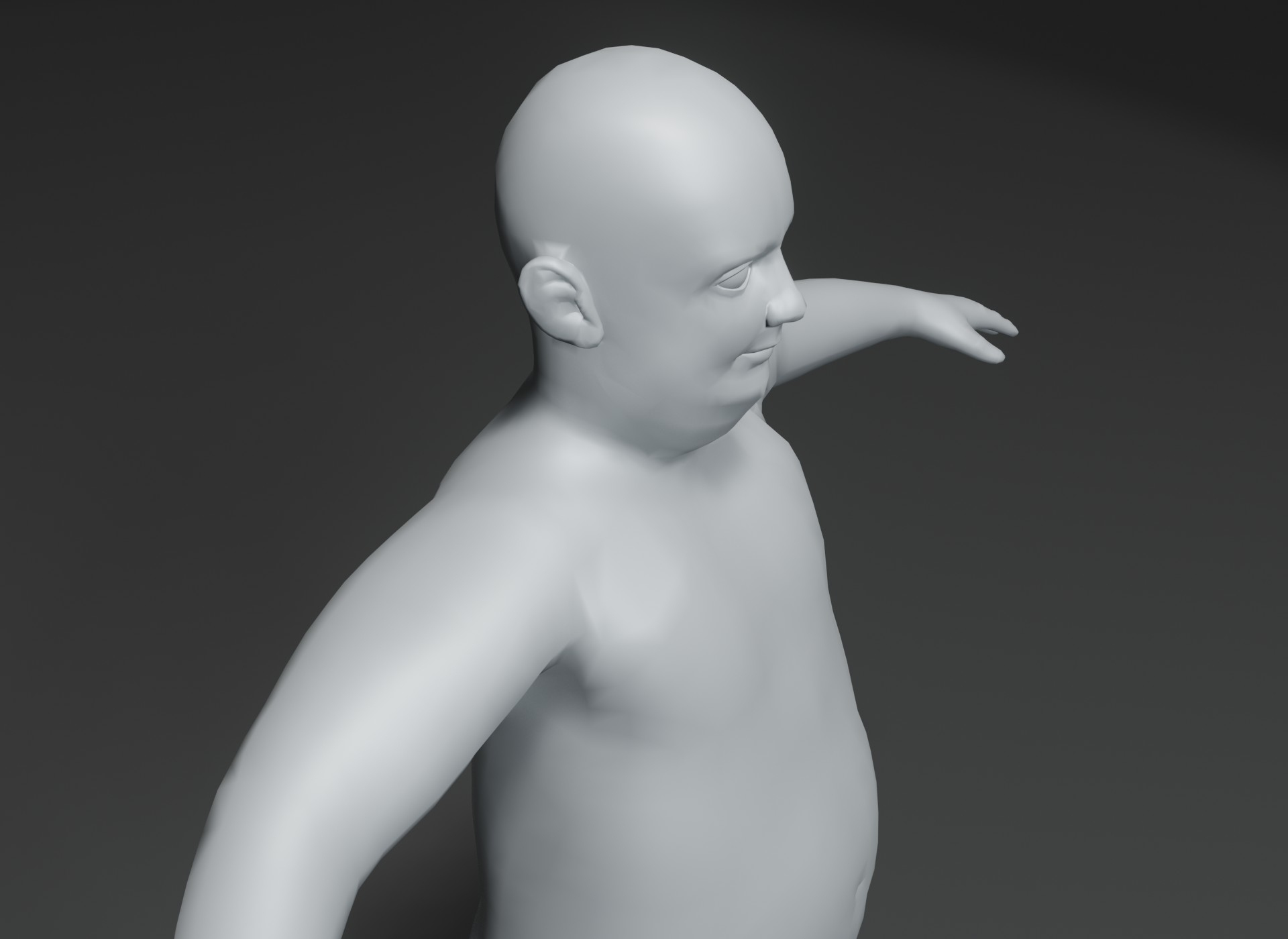 3D Fat Human Body Base Mesh 3D Model Family Pack 10k Polygons ...