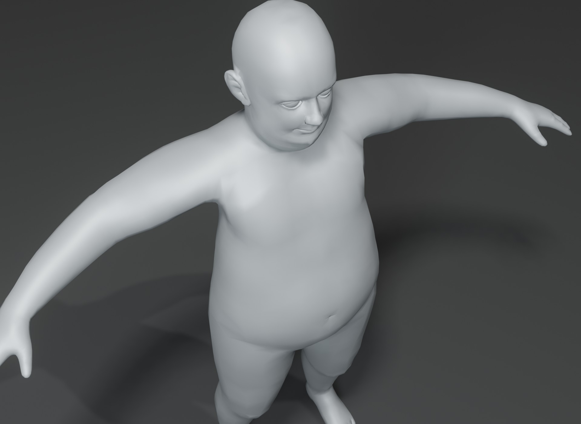 3D Fat Human Body Base Mesh 3D Model Family Pack 10k Polygons ...