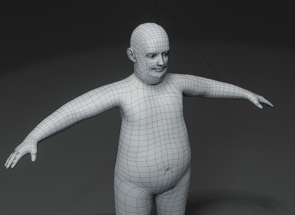 3D Fat Human Body Base Mesh 3D Model Family Pack 10k Polygons ...