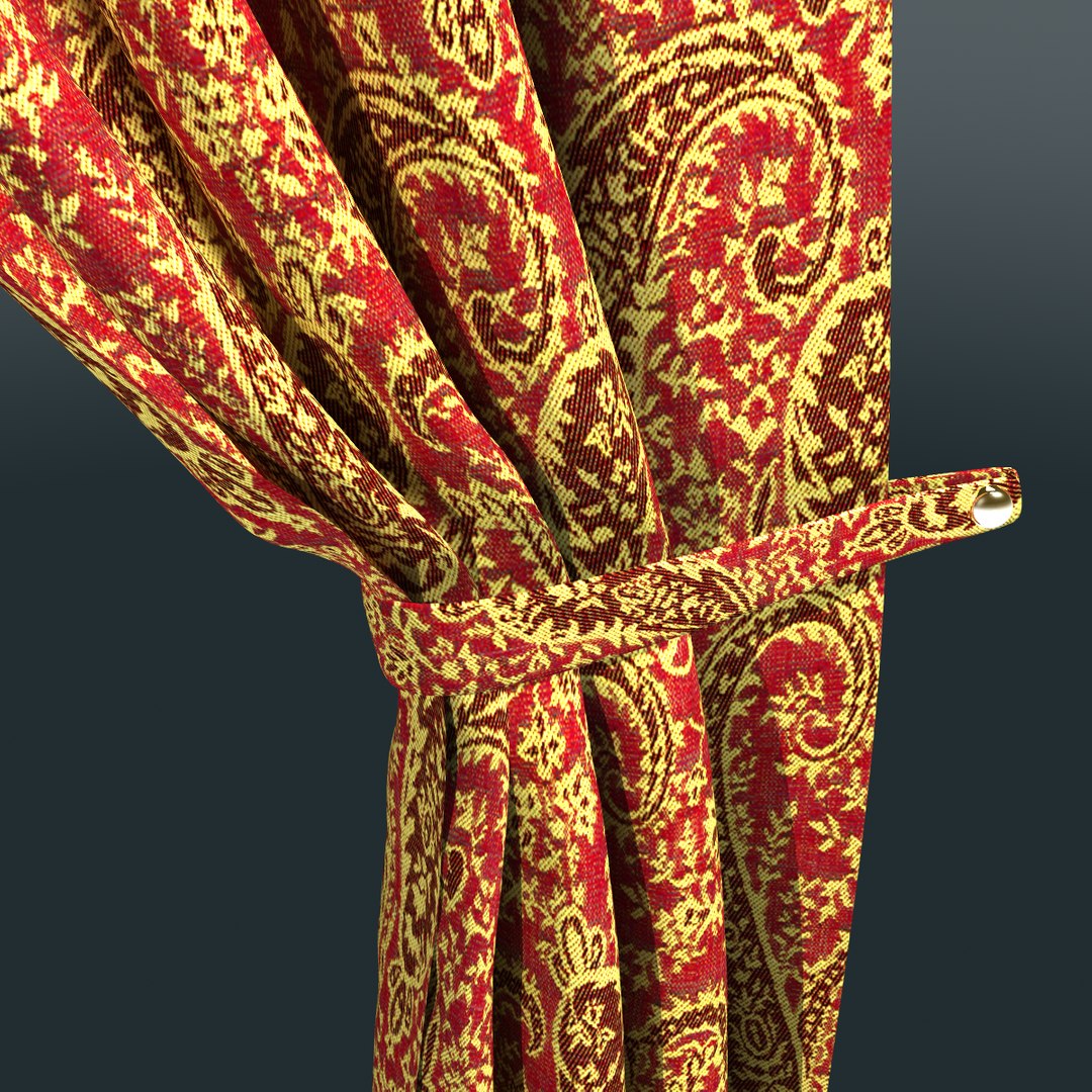 3d Luxurious Curtain Model