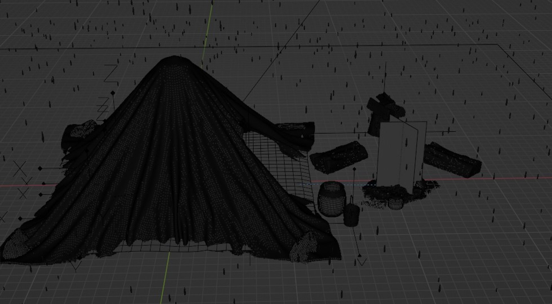 Cozy Leather Tent With Campfire Amidst Majestic Mountains Model ...