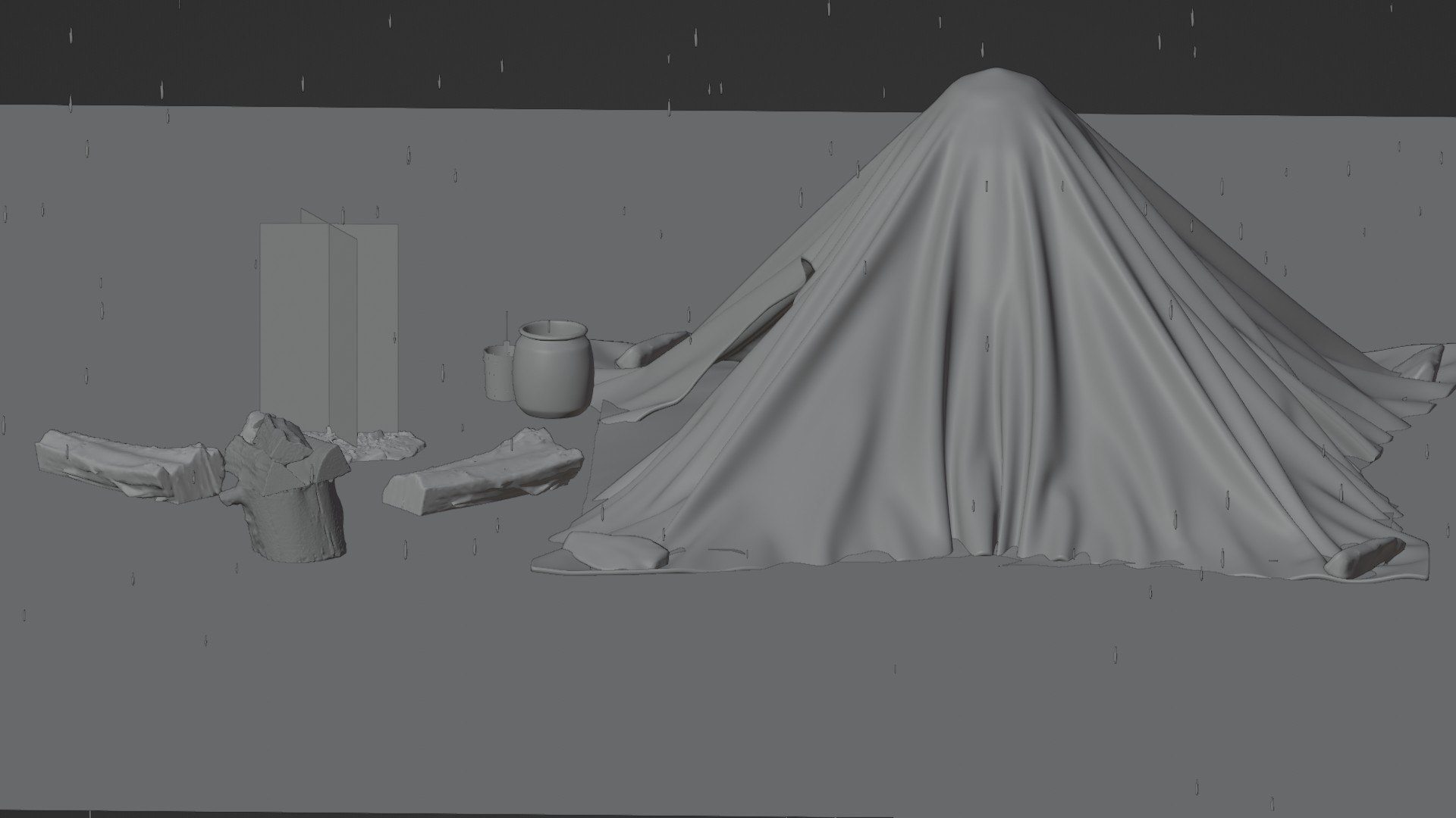 Cozy Leather Tent With Campfire Amidst Majestic Mountains Model ...