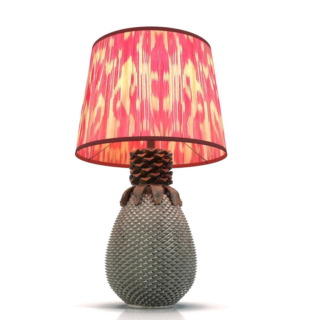 3D Pineapple Lamp And Silk Ikat Lampshade PBR - TurboSquid 2236753