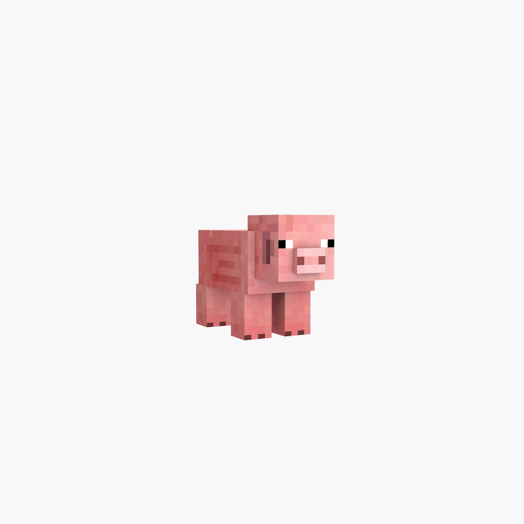 3D Minecraft Pig - TurboSquid 1842696