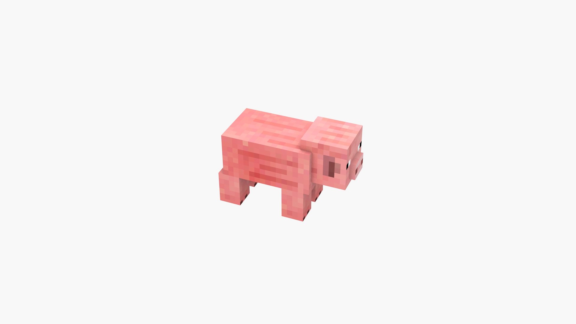 3D Minecraft Pig - TurboSquid 1842696