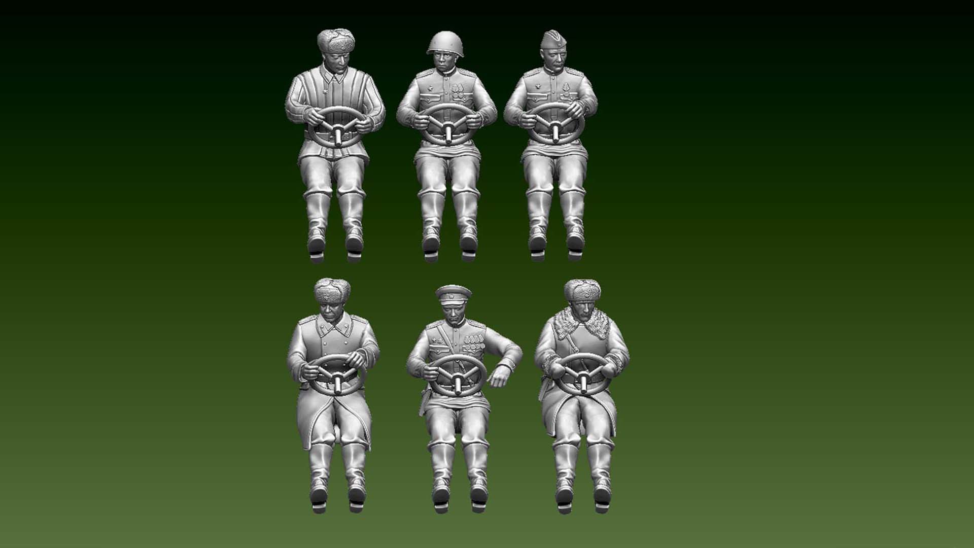 3D Model Drivers Soldiers Ww2 Russia - TurboSquid 1763695