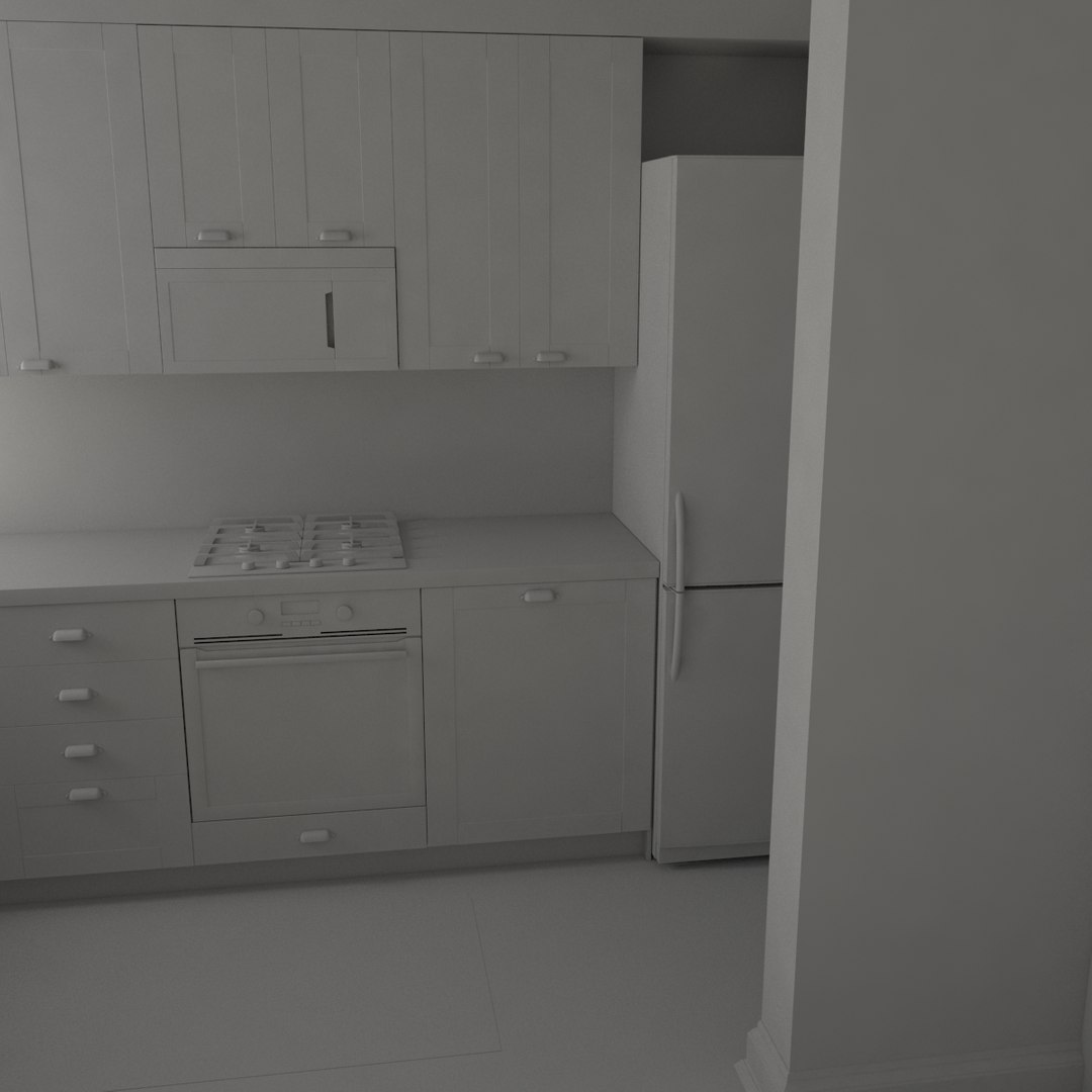 3d Max Interior Home Kitchen Scene