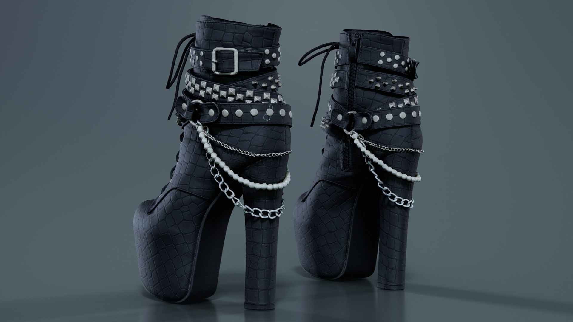 Crocodile Pearl Boots Remastered 3D Model - TurboSquid 2360984