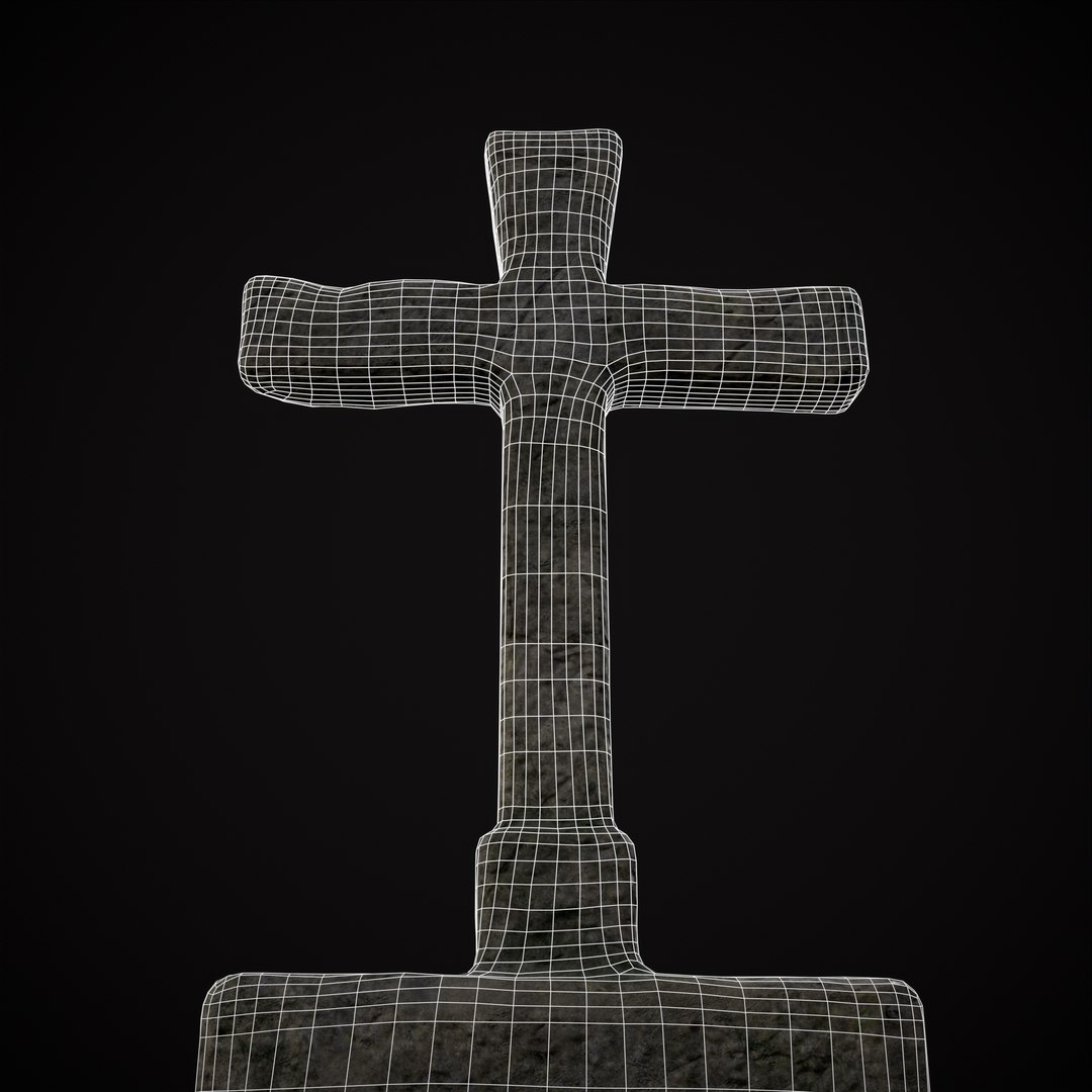 Raised Cross Head Stone 3D - TurboSquid 1985047