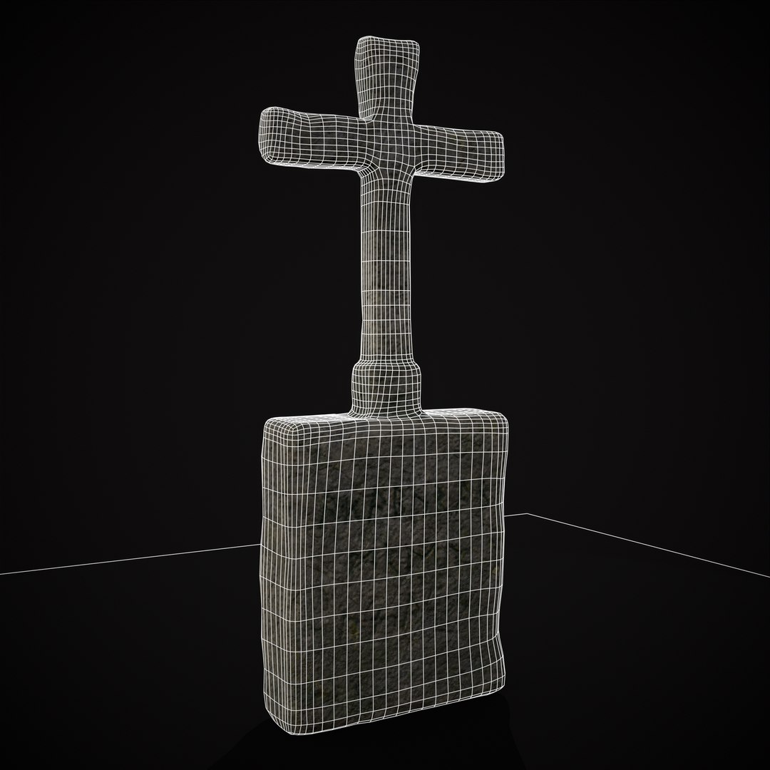 Raised Cross Head Stone 3D - TurboSquid 1985047