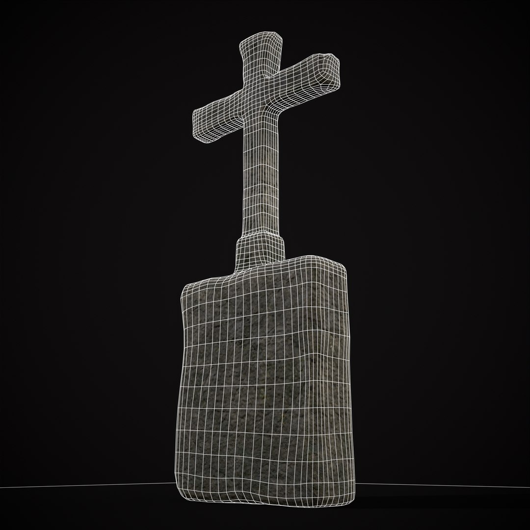 Raised Cross Head Stone 3D - TurboSquid 1985047