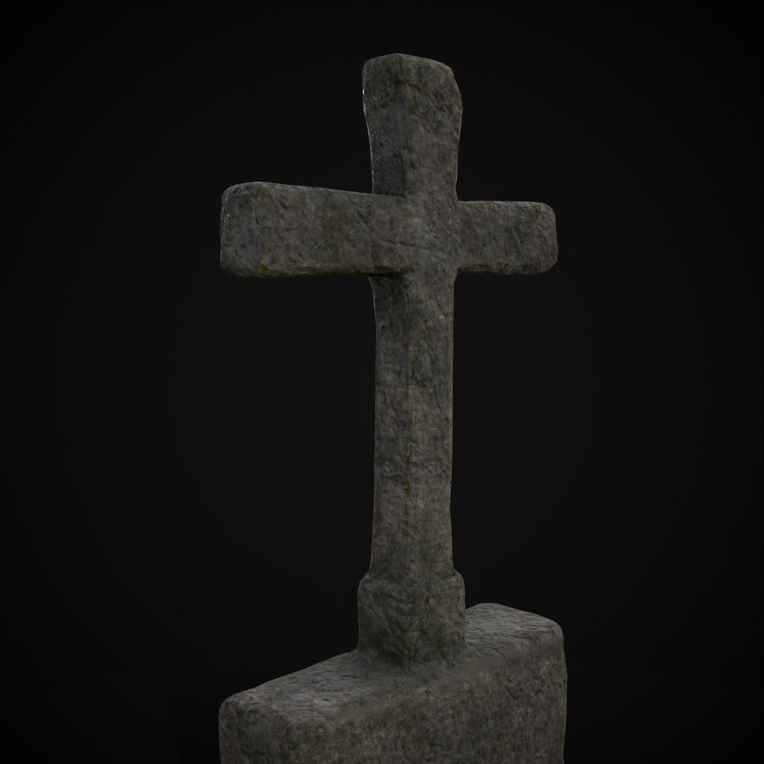 Raised Cross Head Stone 3D - TurboSquid 1985047