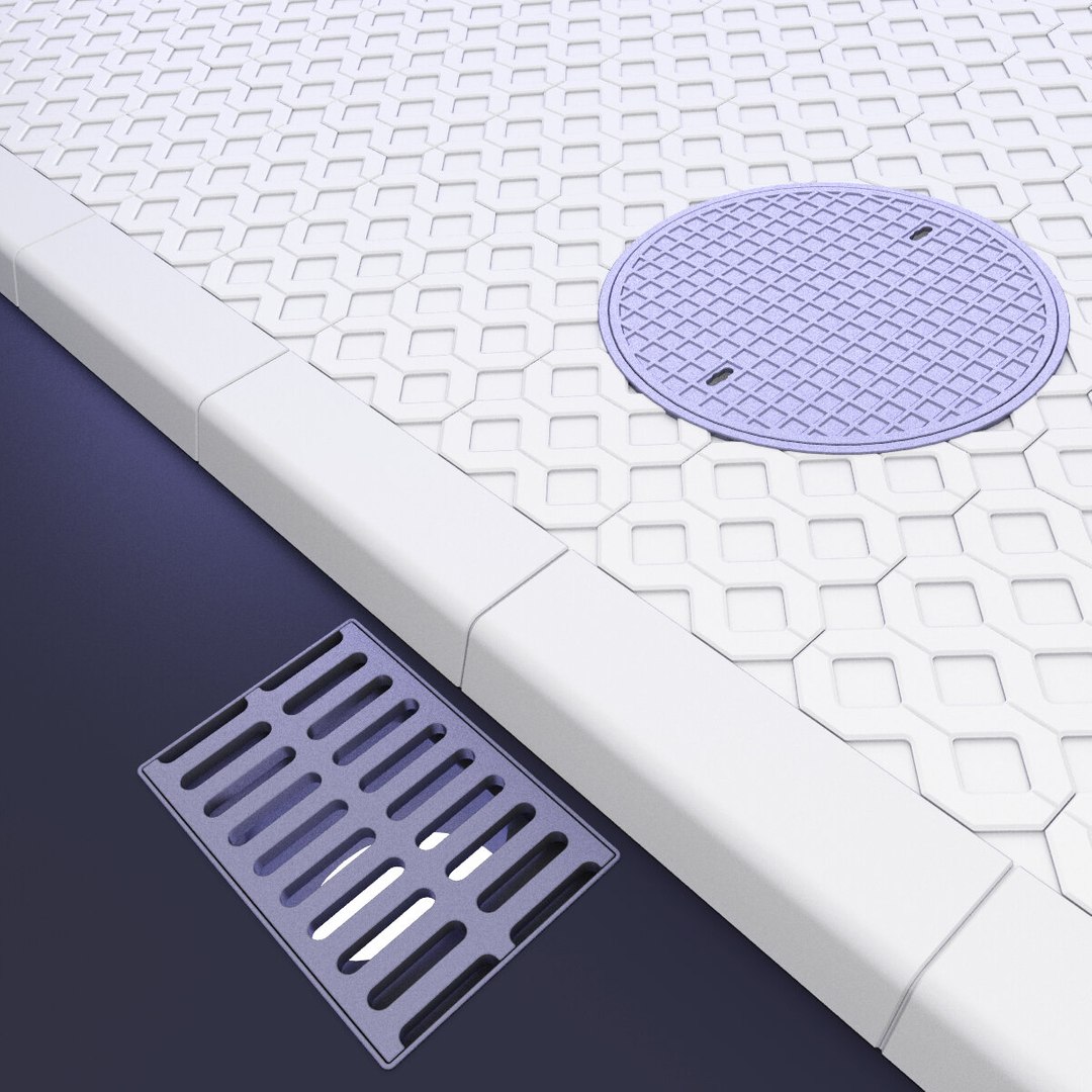 Concrete Openwork Slab Pavement 10 3D - TurboSquid 2096870