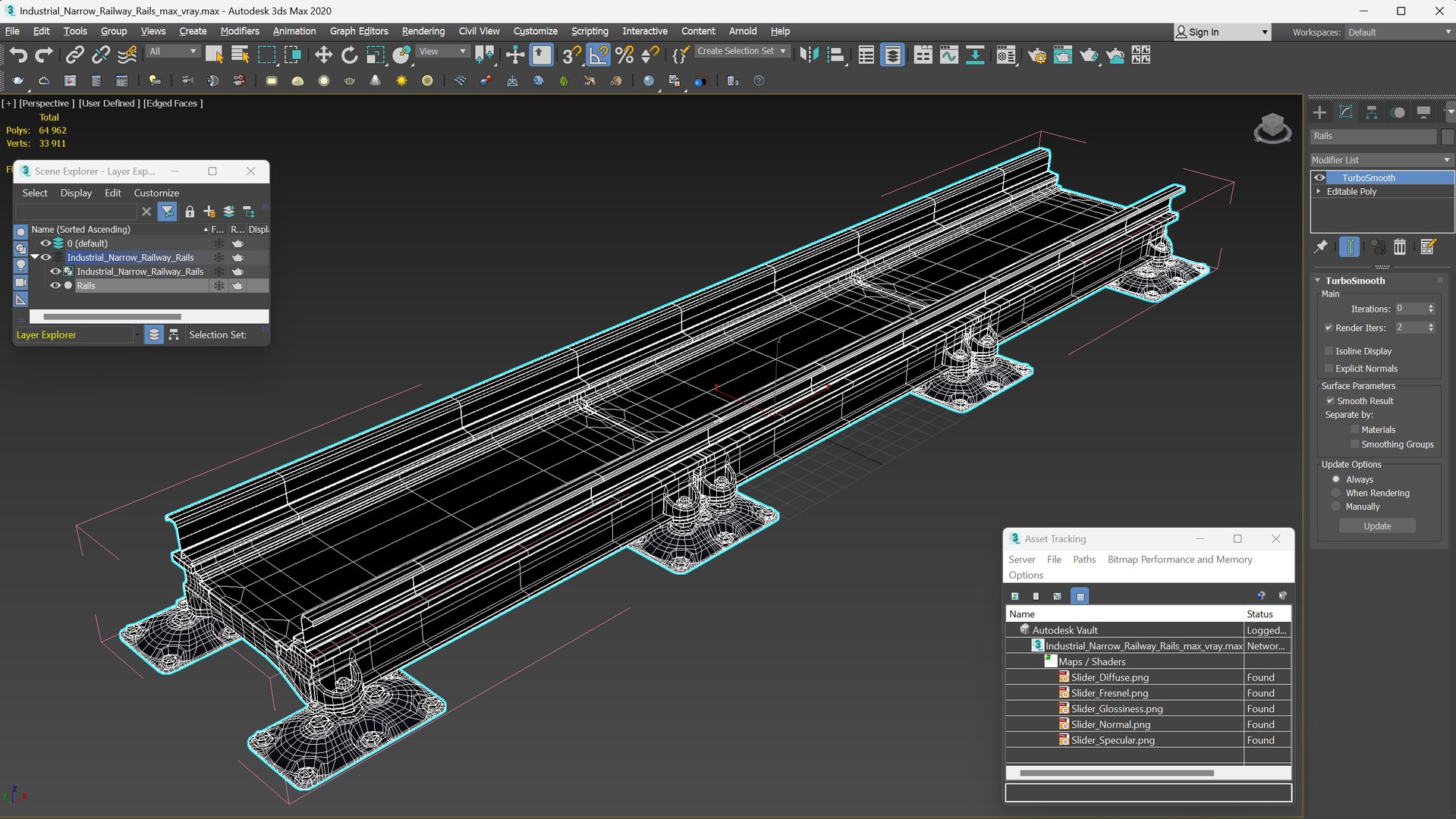 Industrial Narrow Railway Rails 3D - TurboSquid 2296421
