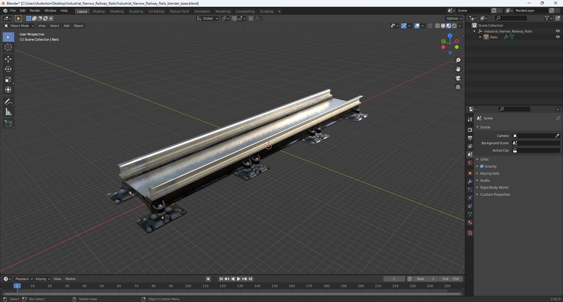 Industrial Narrow Railway Rails 3D - TurboSquid 2296421