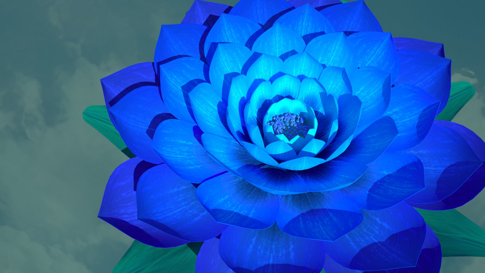 3D Rigged Blue Flower Model - TurboSquid 1627109