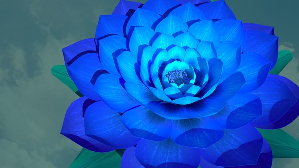 3D rigged blue flower model - TurboSquid 1627109