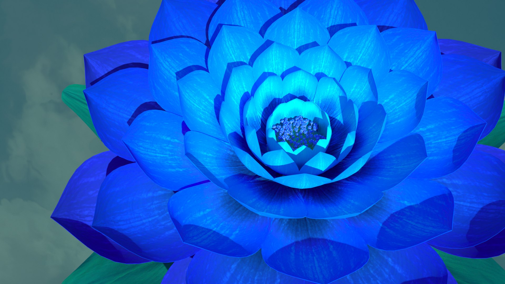 3D Rigged Blue Flower Model - TurboSquid 1627109