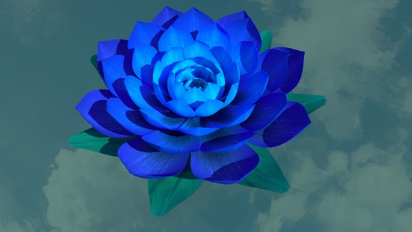 3D rigged blue flower model - TurboSquid 1627109