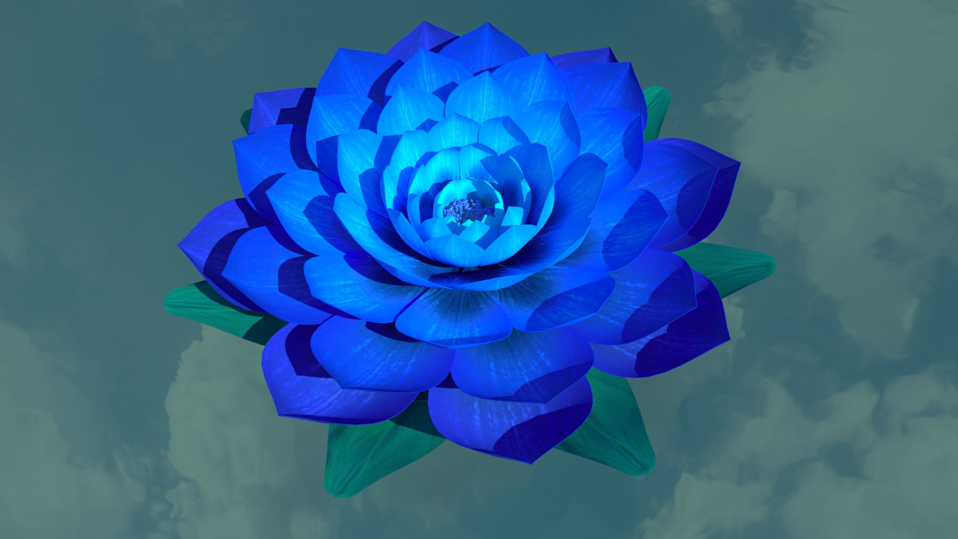 3D Rigged Blue Flower Model - TurboSquid 1627109