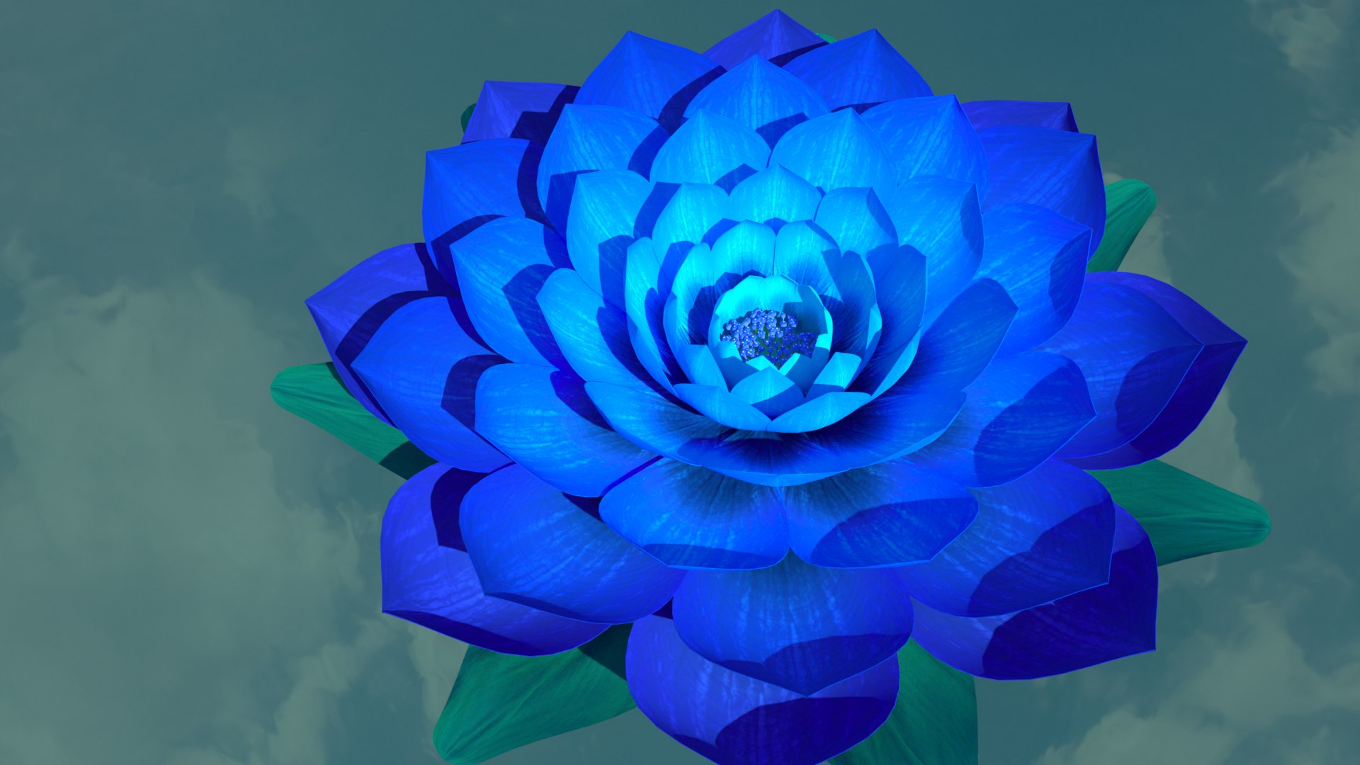 3D Rigged Blue Flower Model - TurboSquid 1627109