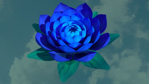 3D rigged blue flower model - TurboSquid 1627109