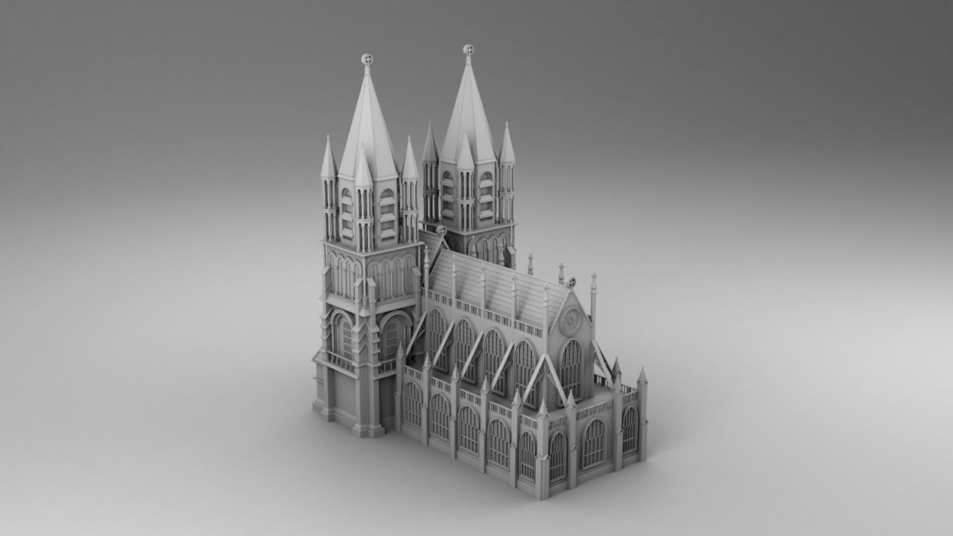 3D Gothic House Model - TurboSquid 1687967
