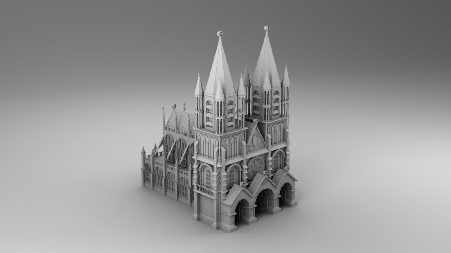 3D Gothic House Model - TurboSquid 1687967