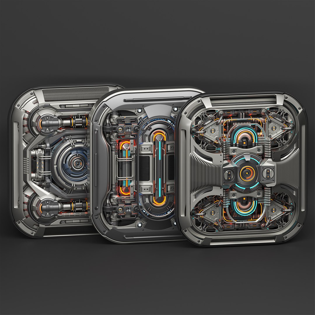 Sci-Fi Kitbash Mega Elements - Spaceship Interior Panels 3D Model ...