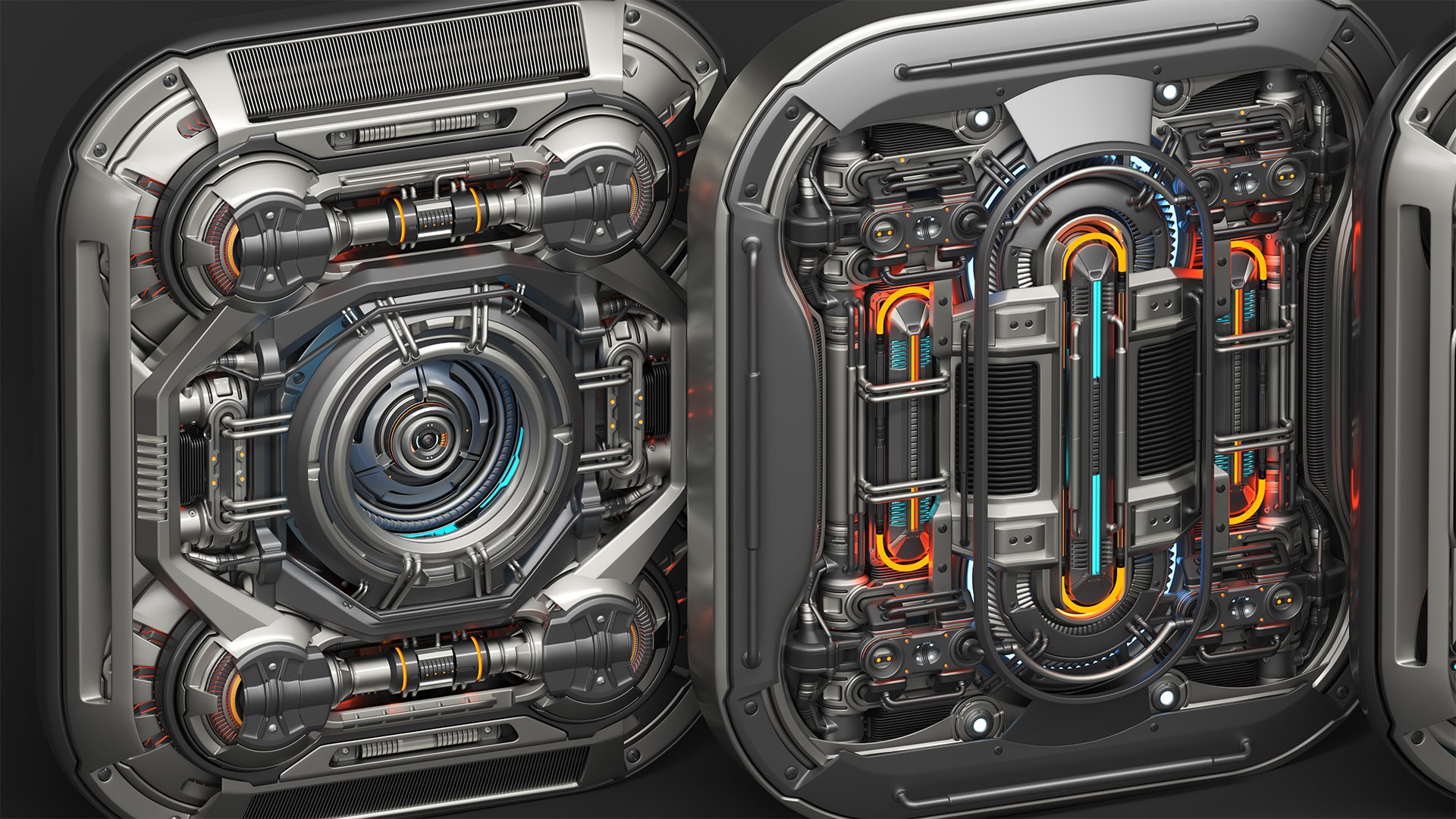 Sci-Fi Kitbash Mega Elements - Spaceship Interior Panels 3D Model ...