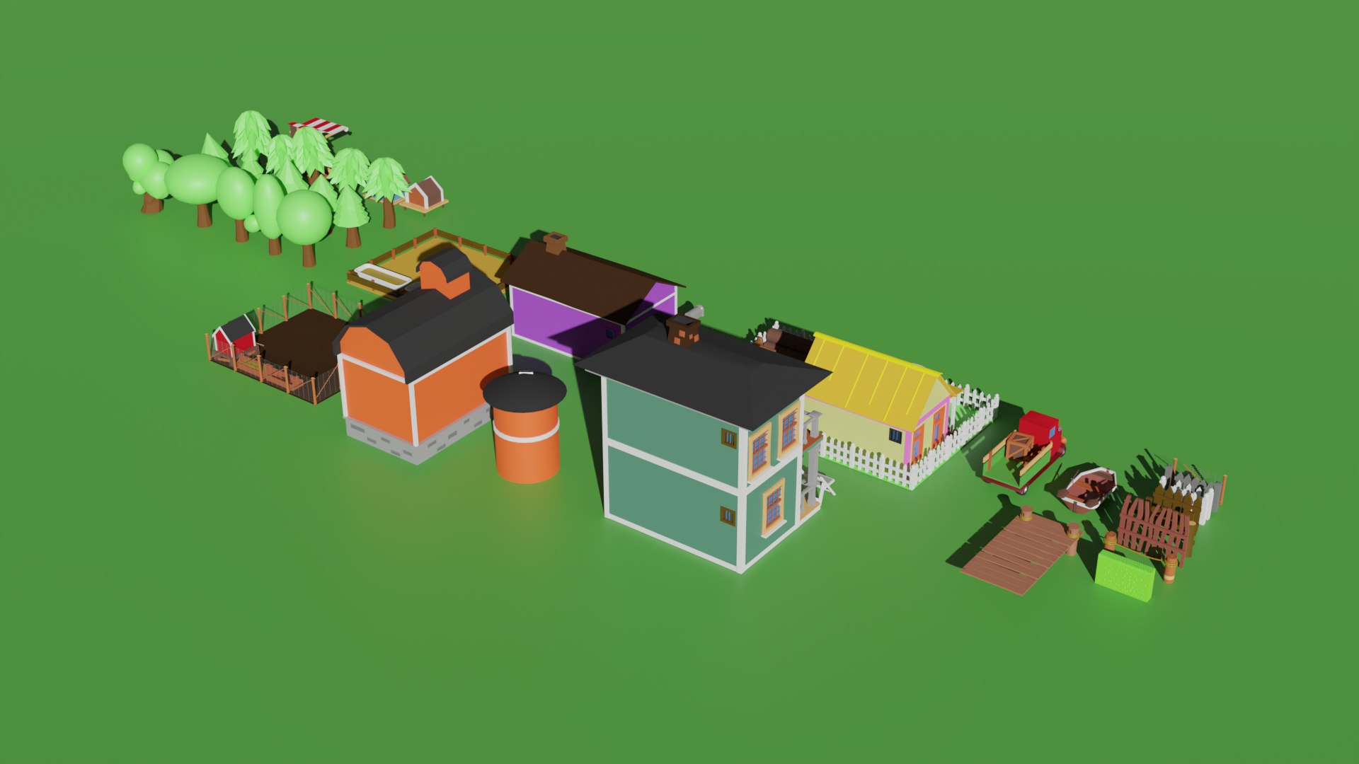 Low Poly Farm Package Model - TurboSquid 2050367