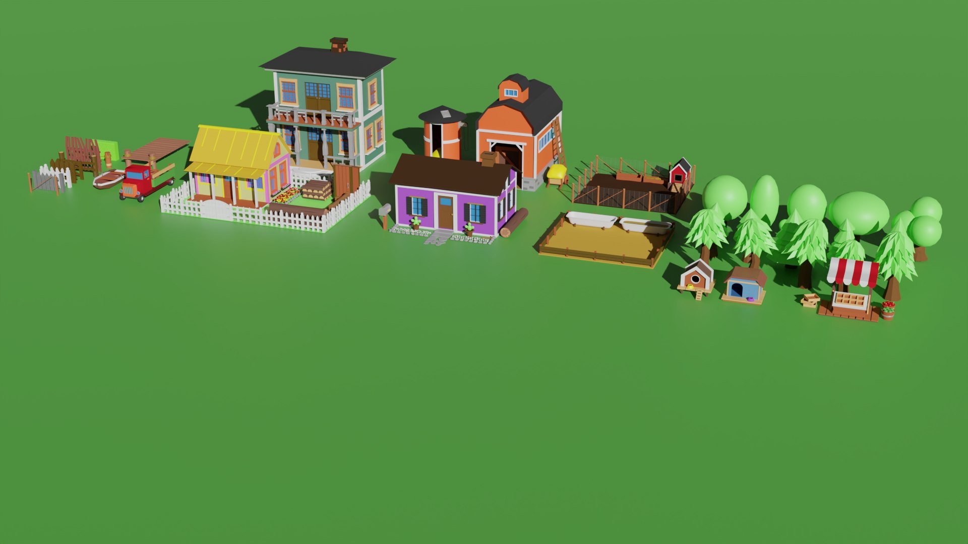 Low Poly Farm Package Model - TurboSquid 2050367