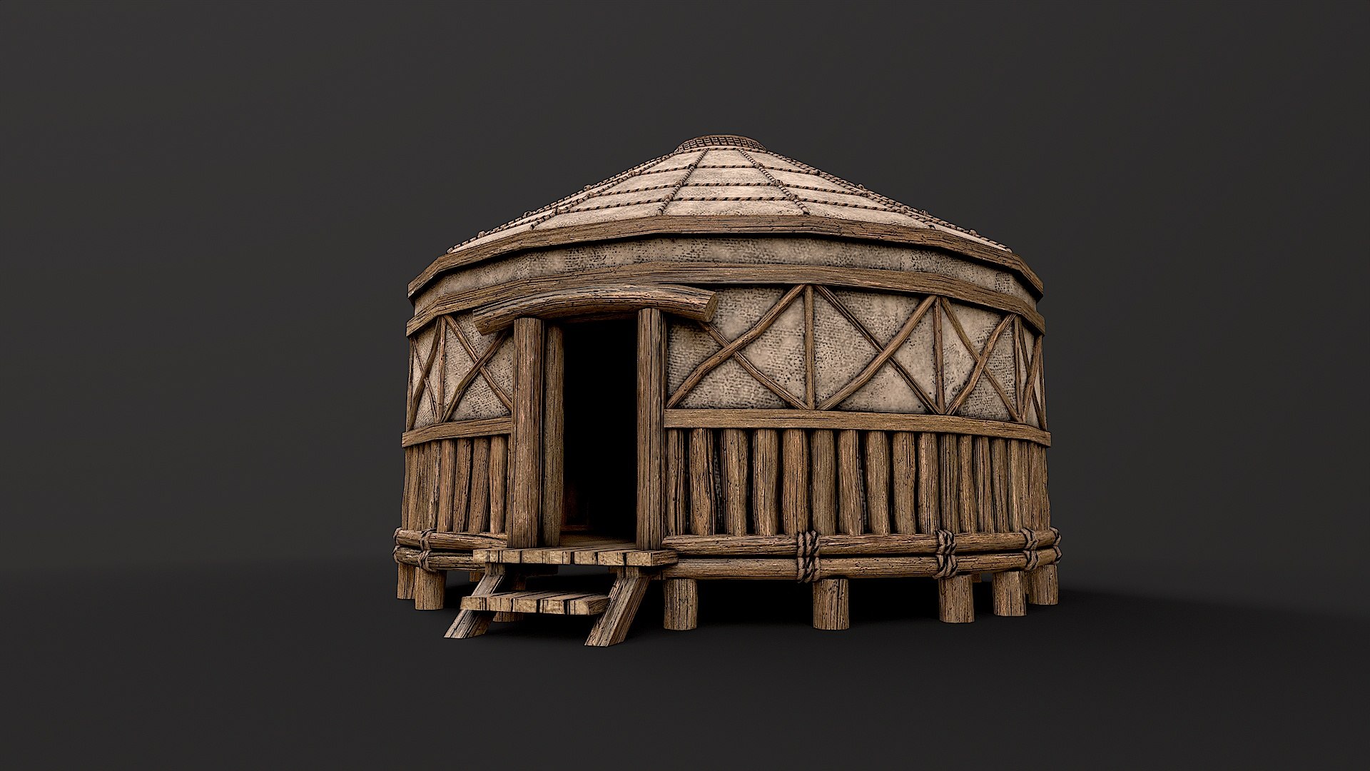 Traditional Yurt Nomads Tent With Interior 1 3D Model - TurboSquid 2360336