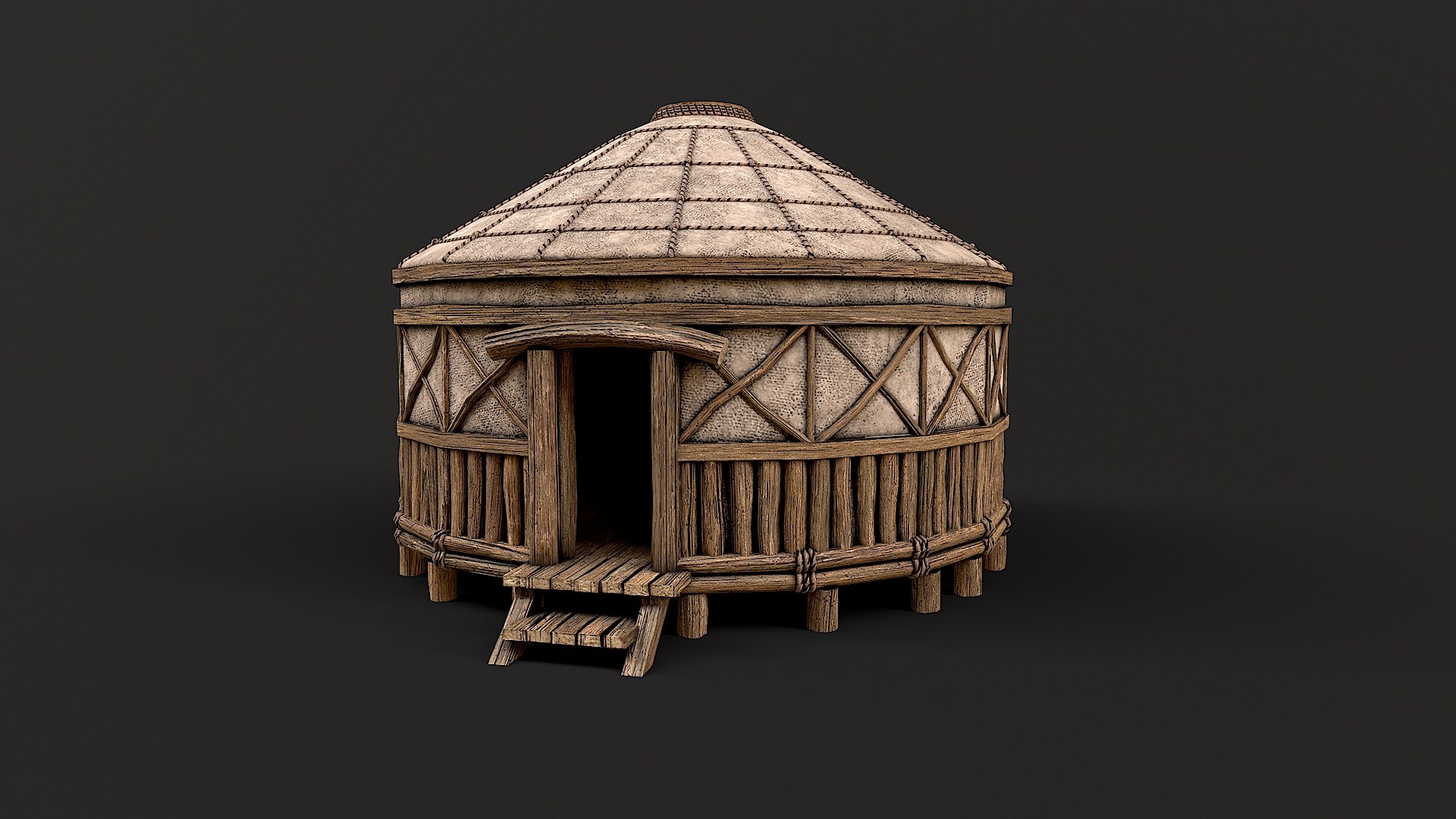 Traditional Yurt Nomads Tent With Interior 1 3D Model - TurboSquid 2360336