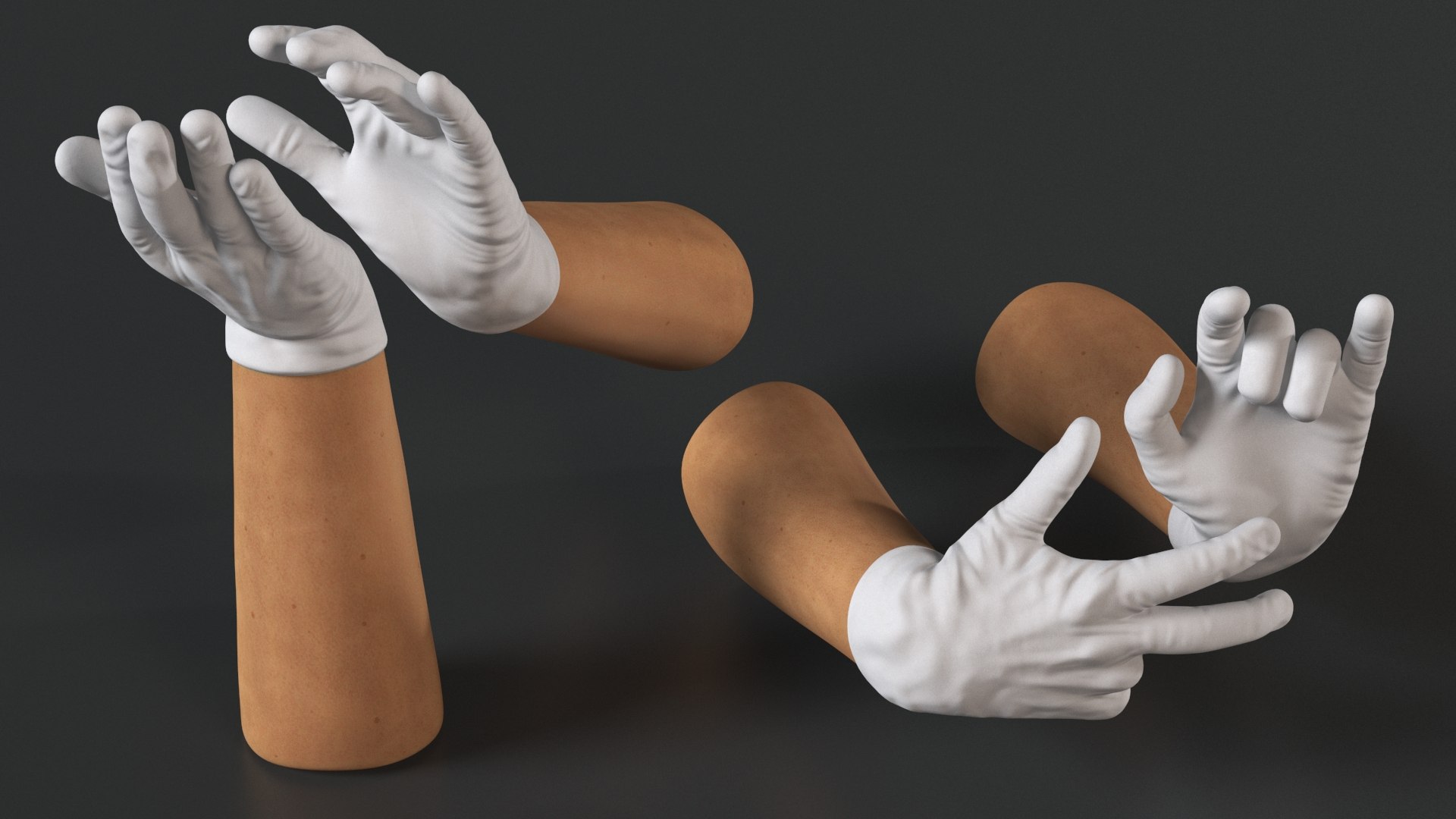 Hands Wearing Medical Gloves White Rigged For Cinema 4D 3D Model ...