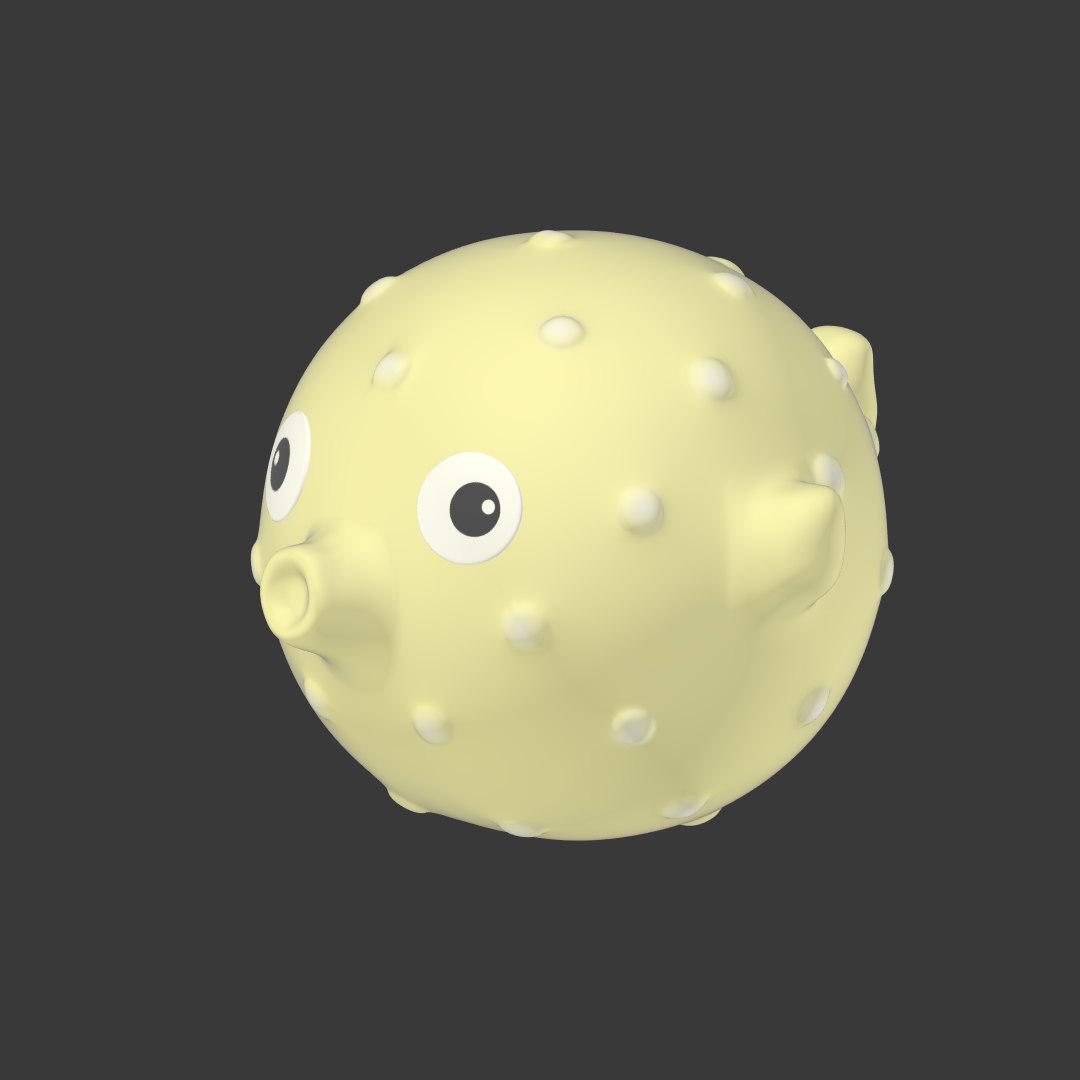 3D Cute Baby Puffer Fish Model - TurboSquid 1350822