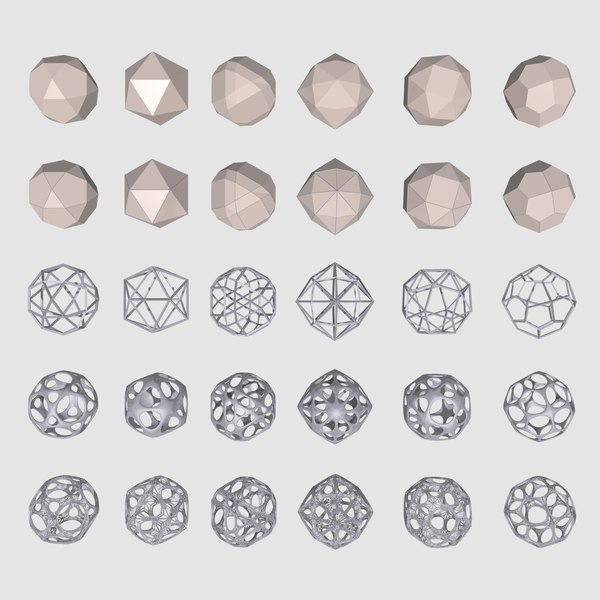geometric shape pack 3d model