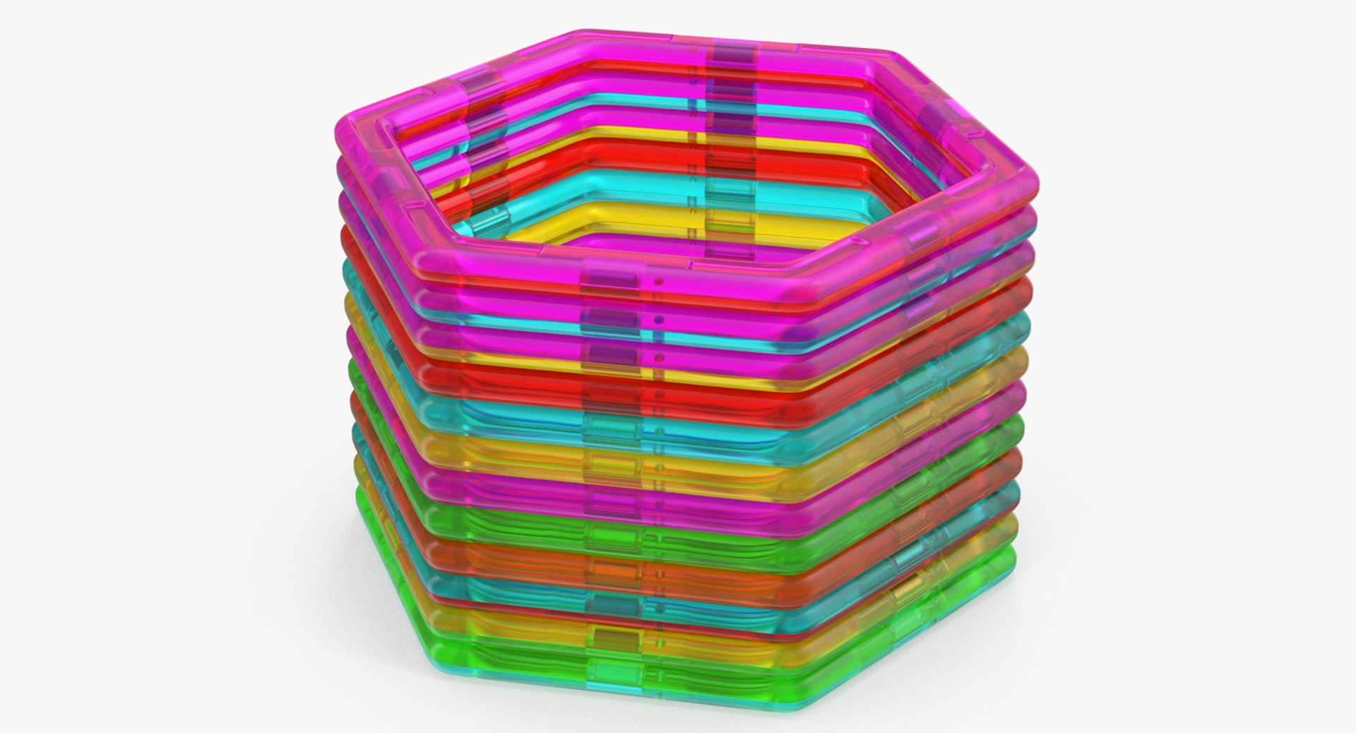 Magnetic Designer Colored Hexagons 3D - TurboSquid 1337499