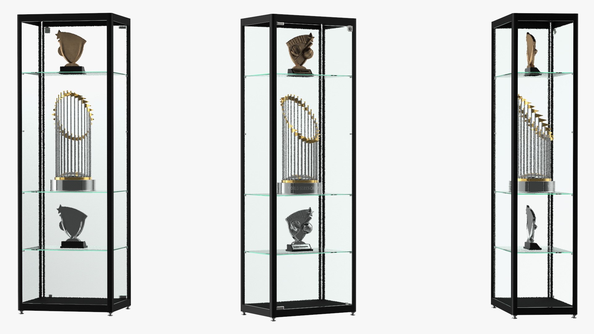 Baseball Championship Trophy Glass Display Cabinet 3D - TurboSquid 2371761