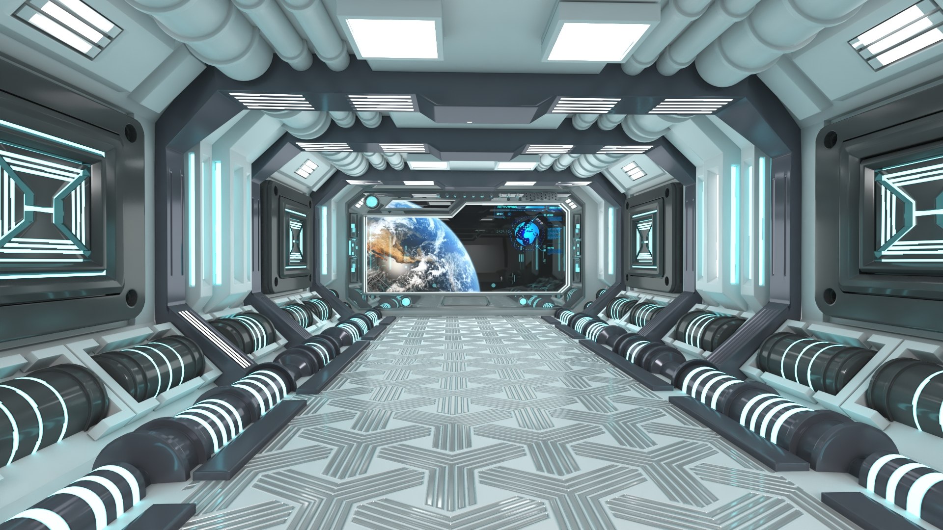3D sci-fi interior spaceship model - TurboSquid 1661345
