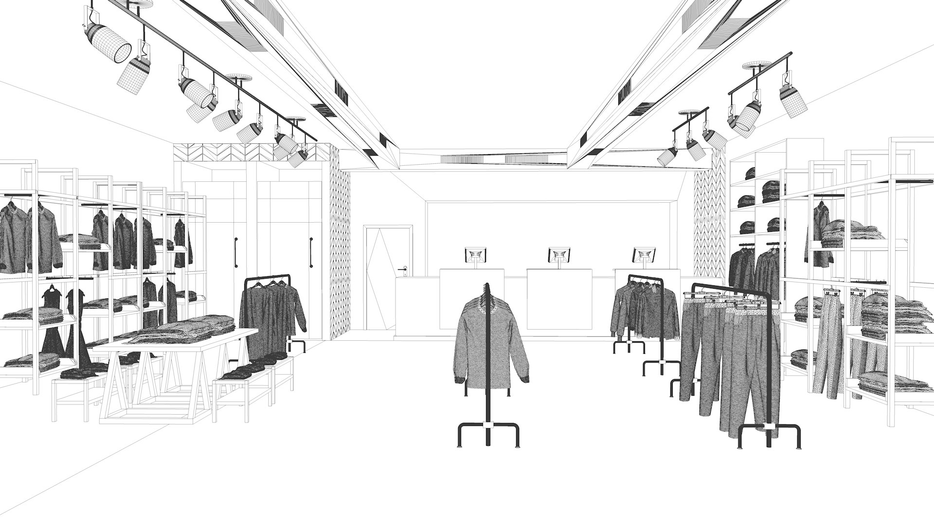 Apparel Clothing Interior Design 3D Model - TurboSquid 1484680