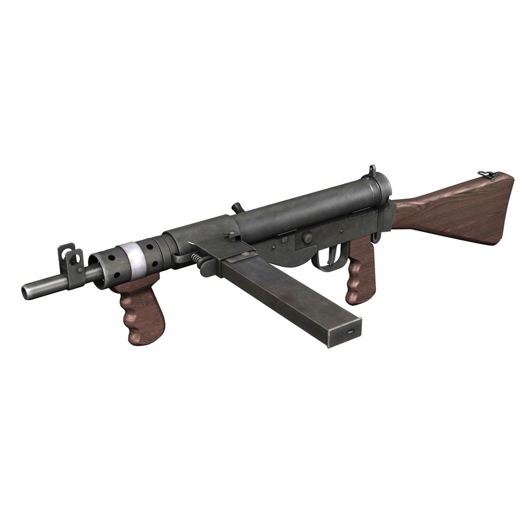 3d Model British Sten Submachine Gun