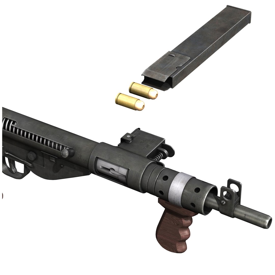 3d Model British Sten Submachine Gun