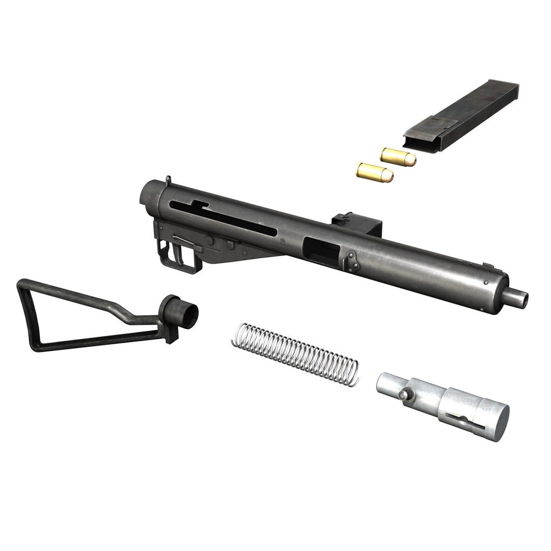 3d Model British Sten Submachine Gun