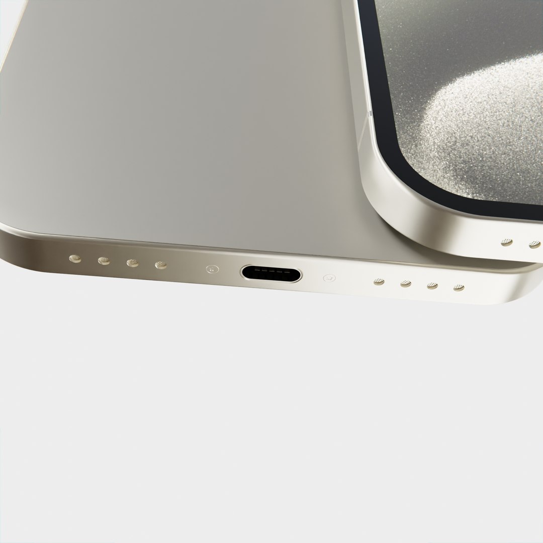 Apple IPhone 15 Pro Max Natural Titanium Pixels Effects 3D Model ...