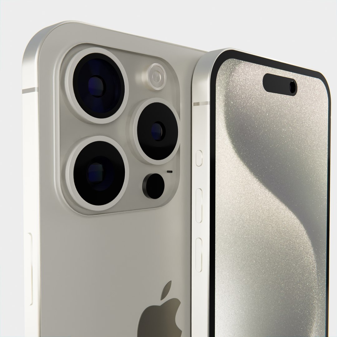 Apple IPhone 15 Pro Max Natural Titanium Pixels Effects 3D Model ...