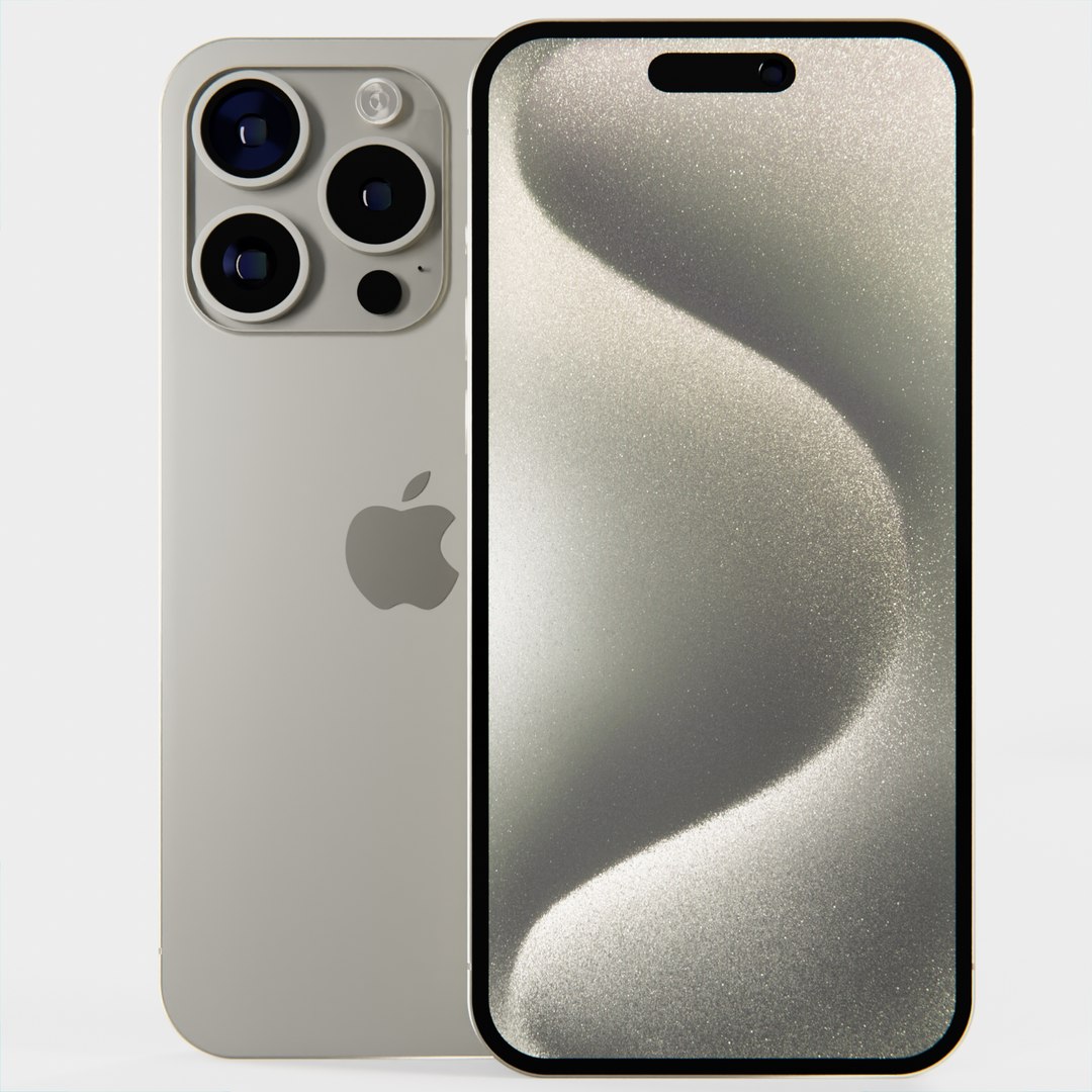 Apple IPhone 15 Pro Max Natural Titanium Pixels Effects 3D Model - TurboSquid 2127364