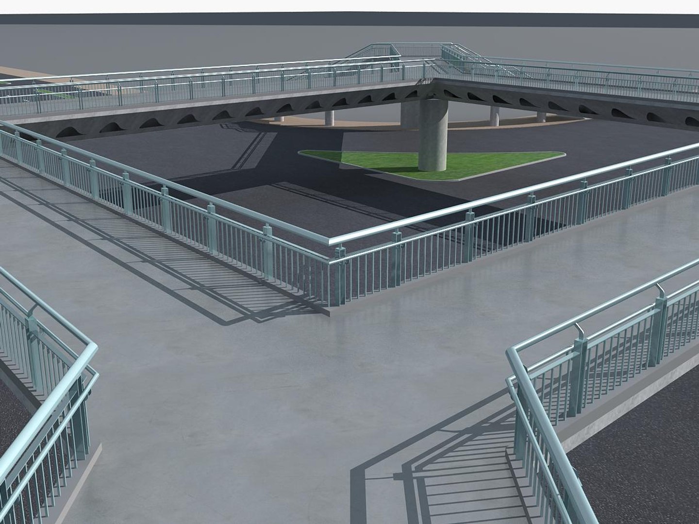3dsmax Pedestrian Bridge Foot Footbridge