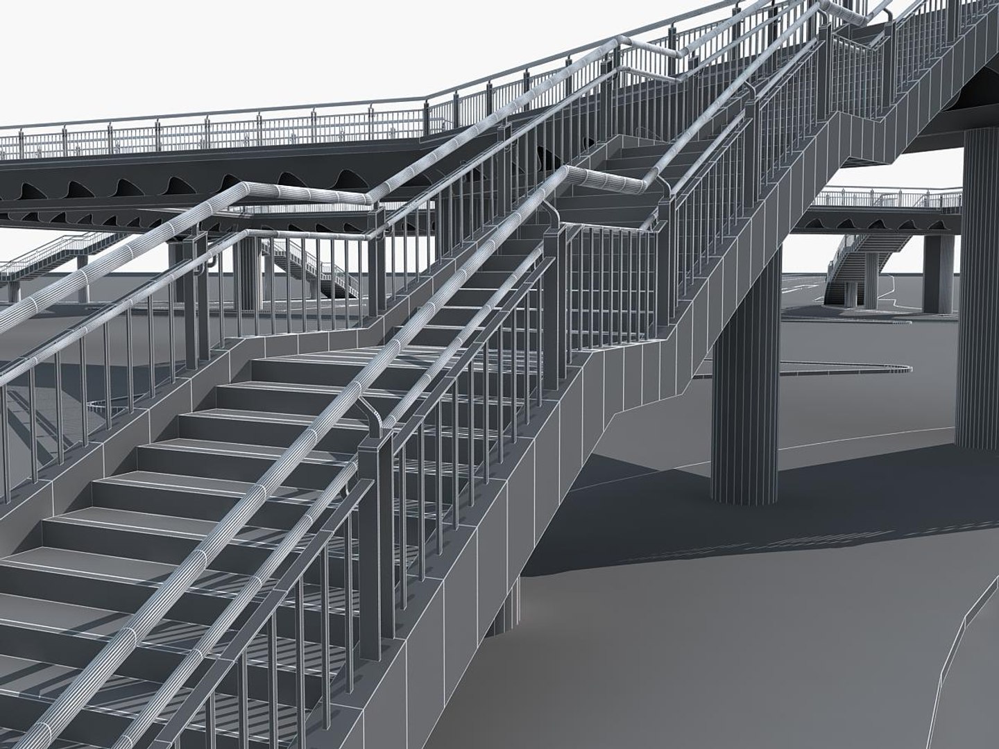 3dsmax Pedestrian Bridge Foot Footbridge
