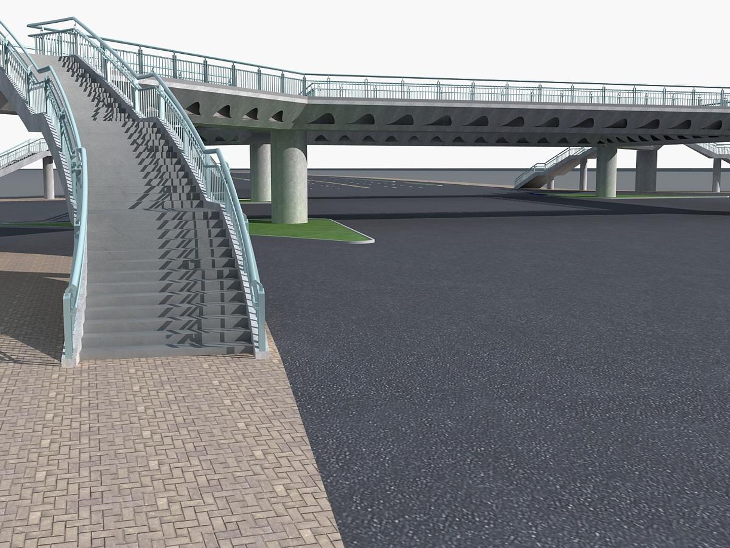 3dsmax Pedestrian Bridge Foot Footbridge